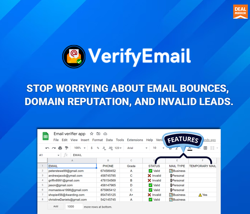 70% OFF VerifyEmail Coupon - VerifyEmail Lifetime Deal - Pre-Purchase.com